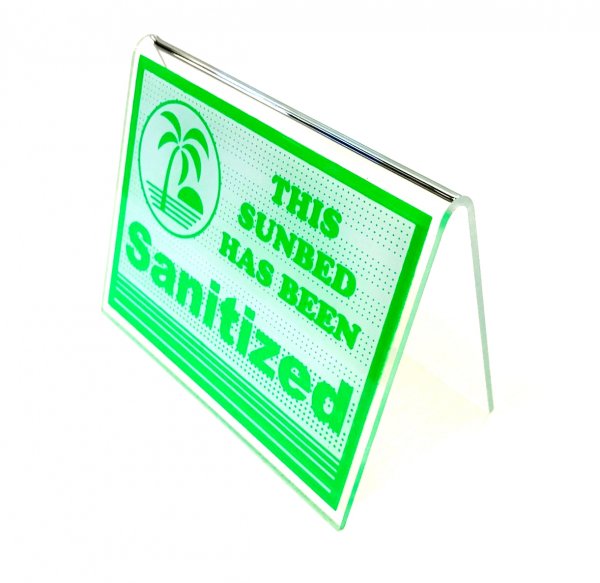 Wolff Tanning > Tanning Signs > THIS BED HAS BEEN SANITIZED BED TENT ...